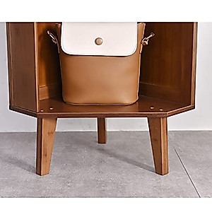 Maydear 5-Tier Corner Bookcase, Bamboo Corner Shelf, Display Rack Small Bookshelf and Plant Stand for Living Room, Home Office, Kitchen