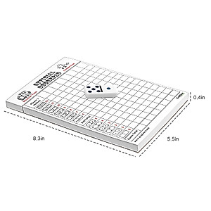 Exqline Mexican Train Score Pads, 70 Sheets Dominoes Chicken Foot and Mexican Train Score Sheets 8.3'' X 5.5'' Well-Made Large Size Paper Record Clearly and Easy to Read for Travel Gamenight