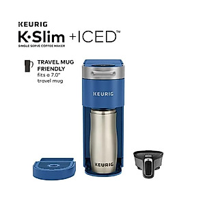 Keurig K-Slim + ICED Single Serve Coffee Maker, Brews 8 to 12oz. Cups, Blue