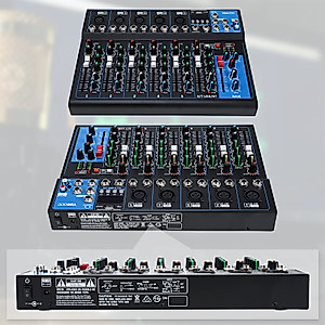 YaeCC 7 Channel bluetooth Live Studio Stereo Audio Mixer Sound Mixing DJ USB Console