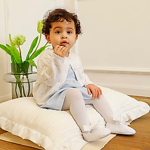 Baby Girls Princess Bowknot Soft Sole Cloth Crib Shoes Sneaker White, 0-3 Months