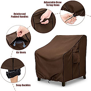 COSFLY Patio Furniture Covers for Outdoor Chairs Waterproof Clearance, Outside Furniture Deep Seat Cover, Fits up to 31.5W x 33.5D x36H inches(2 Pack)