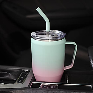 Zenbo 40 oz Tumbler with Handle - Stainless Steel Vacuum Insulated Cup with Lid and Straw, Keeps Drinks Cold up to 34 Hours - Sweat-Proof Body, Dishwasher Safe