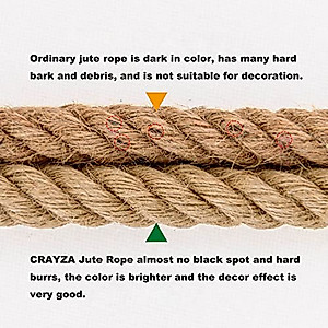Twisted Manila Rope (3/4 in x 100 ft) Jute Rope Natural Hemp Rope for Crafting, Swing Bed, Railing, Docks