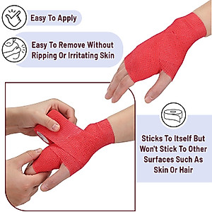 Mr. Pen- Self Adhesive Bandage Wrap, Assorted Colors, 2" x 5 Yards, 6 Pack, Elastic, Self Stick, Stretch, Self Adherent, Medical Bandage Wrap