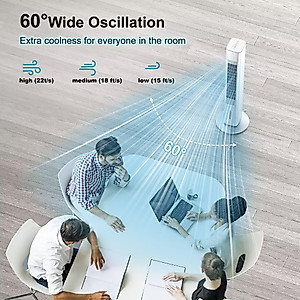 Windowless Portable Air Conditioner Ac Units with Remote, Evaporative humidifier Air Tower Cooling Fan, Small Indoor Outdoor Oscillating Swamp Cooler 7H Timer, Large White