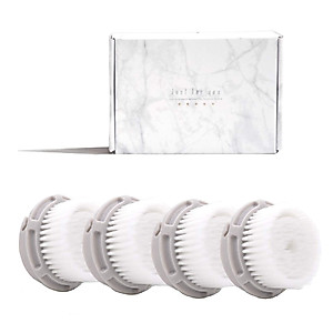 Facial Cleansing Brush Heads with Luxe Cashmere Face Brush Head | Super Soft, Suitable for Sensitive, Delicate and Dry Skin, 4pack