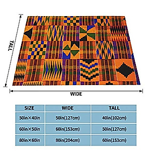 D-WOLVES Ghana Kente Fabric African Print Tribal Ultra Soft Sherpa Blanket Fleece Blanket for Men & Women- All Season Warm Lightweight Throw Blanket for Outdoor Indoor,40x50 in