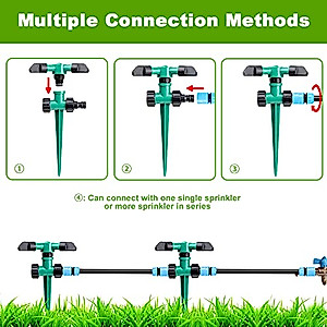 Psinzmk Yard Sprinkler, Lawn Sprinklers for Yard Rotating 360 Degree Covering Large Area, Garden Water Sprinklers System Automatically for Yard, RWG-SH1