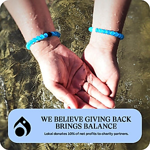 Lokai Silicone Beaded Bracelet for Clean Water Cause Charity - Medium, 6.5 Inch Circumference - Jewelry Fashion Bracelet Slides-On for Comfortable Fit for Men, Women & Kids