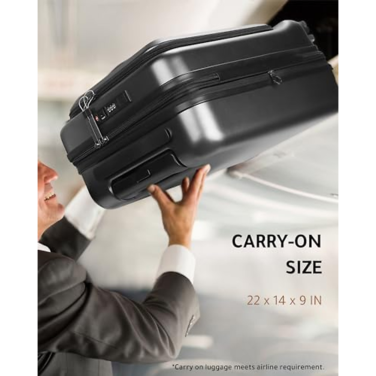 LUGGEX 20 Inch Carry on Luggage Set with Pocket Compartment - PC Hard Shell Suitcase Set with Backpack - Hassle-free Travel Luggage Airline Approved