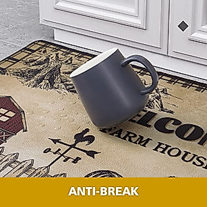 ASPMIZ Farmhouse Kitchen Mat Set Anti Fatigue 2 Piece, Non-Skid Waterproof Kitchen Mats and Rugs Cushioned, Washable Kitchen Rug Chicken Floor Comfort Mats for Kitchen Home, 18'' x 48'' + 18'' x 30''