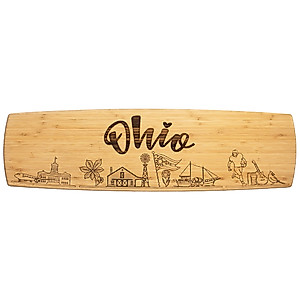 Totally Bamboo Ohio Extra-Large Charcuterie Board and Cheese Plate with Engraved Artwork, 30" x 8.5"