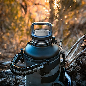 Iron Infidel Battle Bottle Straw Lid & Cleaner Brush Kit - 64 Oz and 32 Oz Water Bottle Lid Replacement with Straw, Wide Mouth Lid, and Long Handle Water Bottle Cleaning Scrub Brush Tool (Black/Grey)