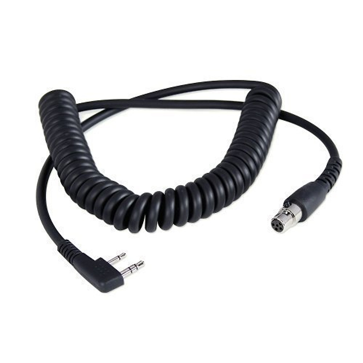 Rugged 2-Pin to 5-Pin Coil Cord Adaptor Cable for Racing Radios Electronics Communications Kenwood & Baofeng – Connects to Headset and Two Way Handheld Radio