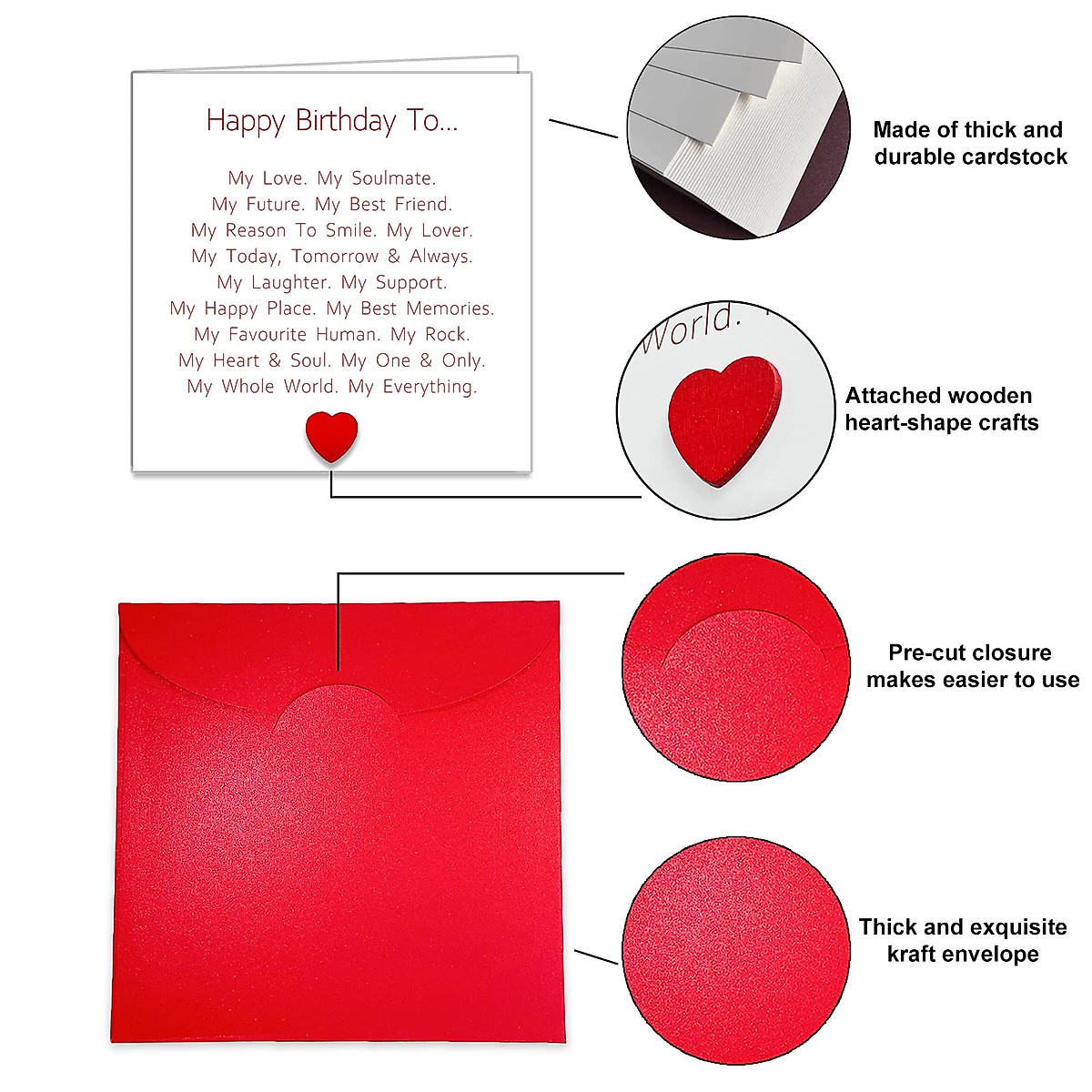 iMakemvel Special Birthday Card for Him Her, Happy Birthday Card for Lover, Happy Birthday to My Everything, With Envelope