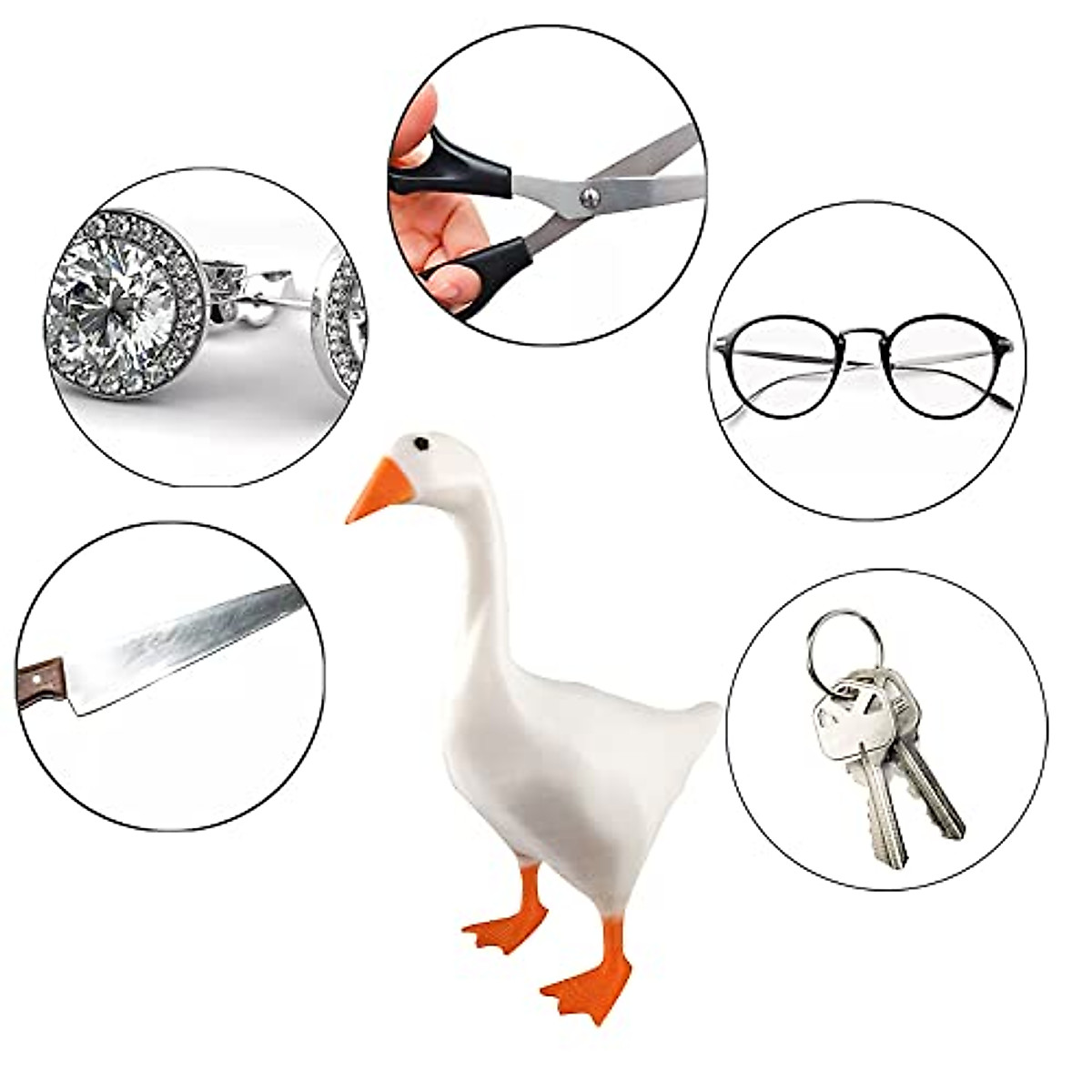 Goose Statue Magnetic Key Holder, Animal Magnetic Key Holder Sculpture Modern Home Decor，Cute Magnetic Goose Key Holder for Key Hooks Pens Bells (Yellow)