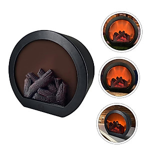 Uonlytech Simulated Fireplace Wind Lamp LED Nightlight Faux Fireplace LED Decor Living Room Light Tabletop Lamp LED Flame Lamp Simulated Fireplace Light LED Plastic Desk Lamp Desktop Lamp