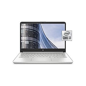 HP 14-inch Laptop, Intel Core i3-1005G1, 4 GB RAM, 128 GB SSD Storage, Windows 10 Home in S Mode (14-dq1020nr, Natural Silver)