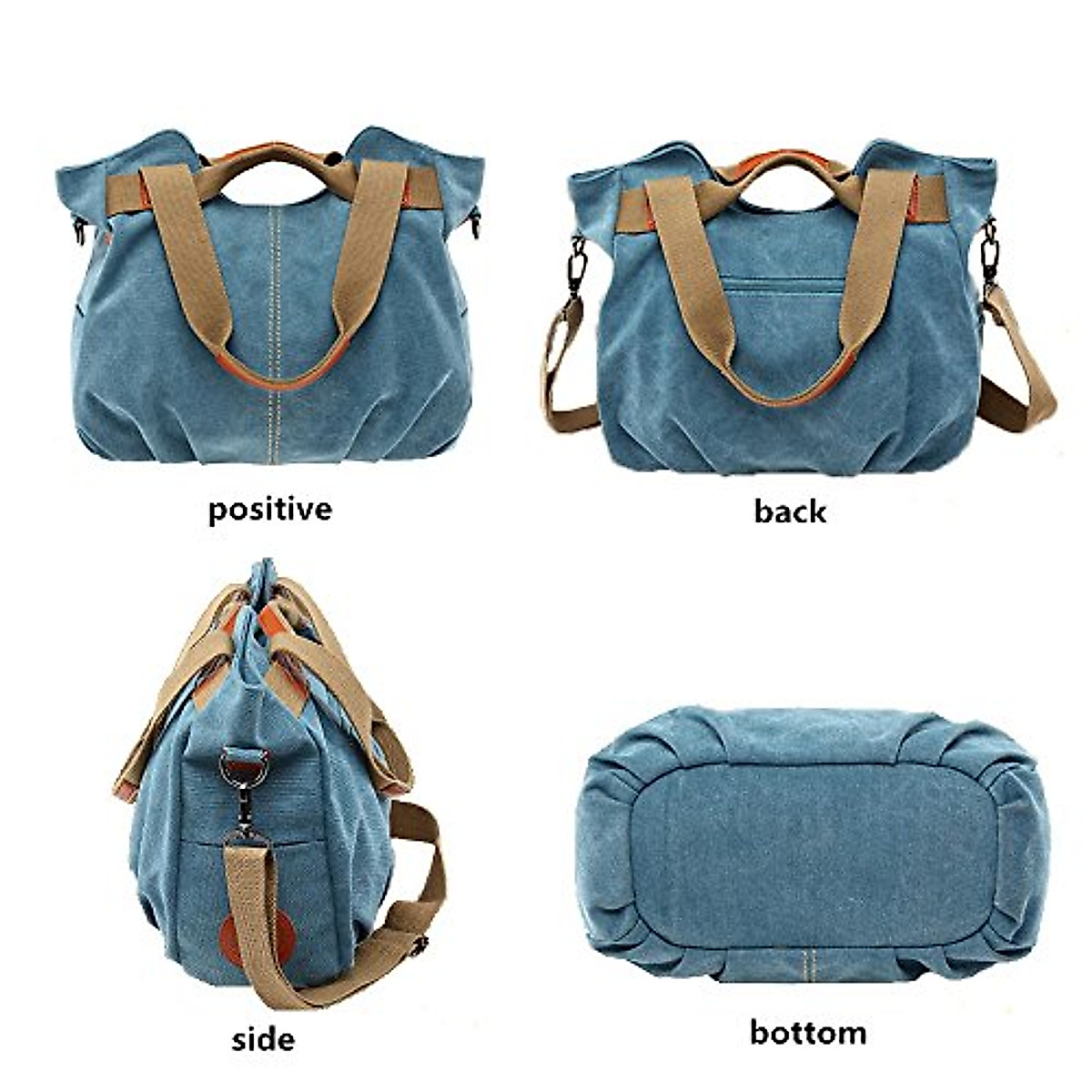 coofig Womens Canvas Handbags Bulk Hobo Tote Bags Vintage Retro Casual Shoulder Bags(Wine Red)