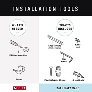 DELTA FAUCET 78935-SS Tetra Towel Hook, Stainless Steel