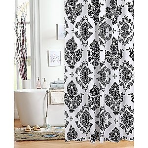 Mainstays Classic Noir 70 x 72 Shower Curtain, Black