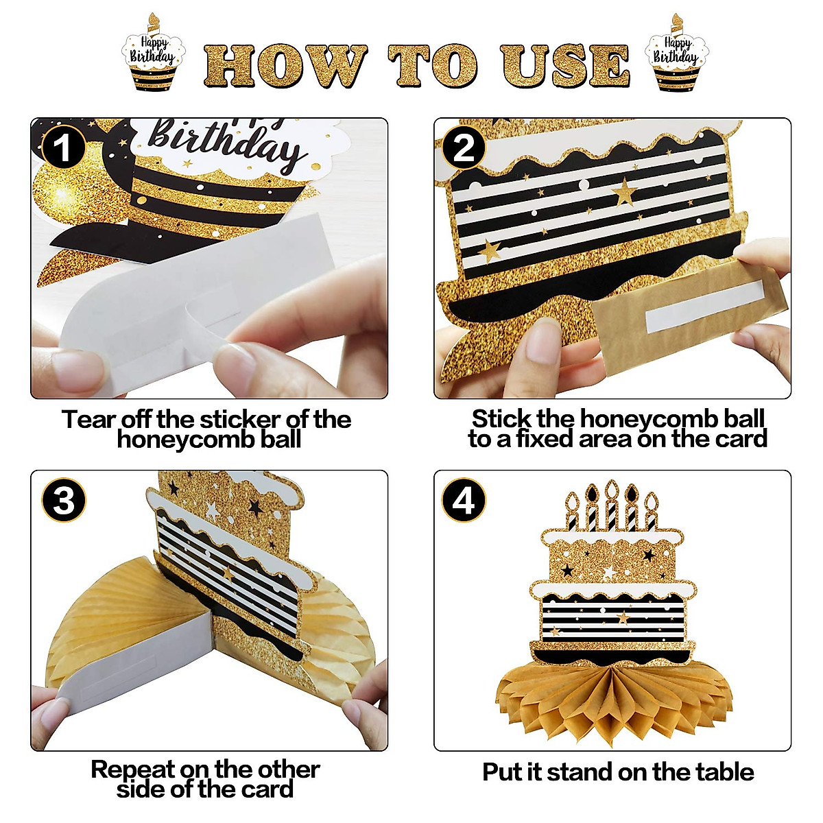 LINGTEER Happy 41st Birthday Table Honeycomb Centerpieces Cheers to 41st Birthday 41 Years Old Party Table Decorations Gift Sign.