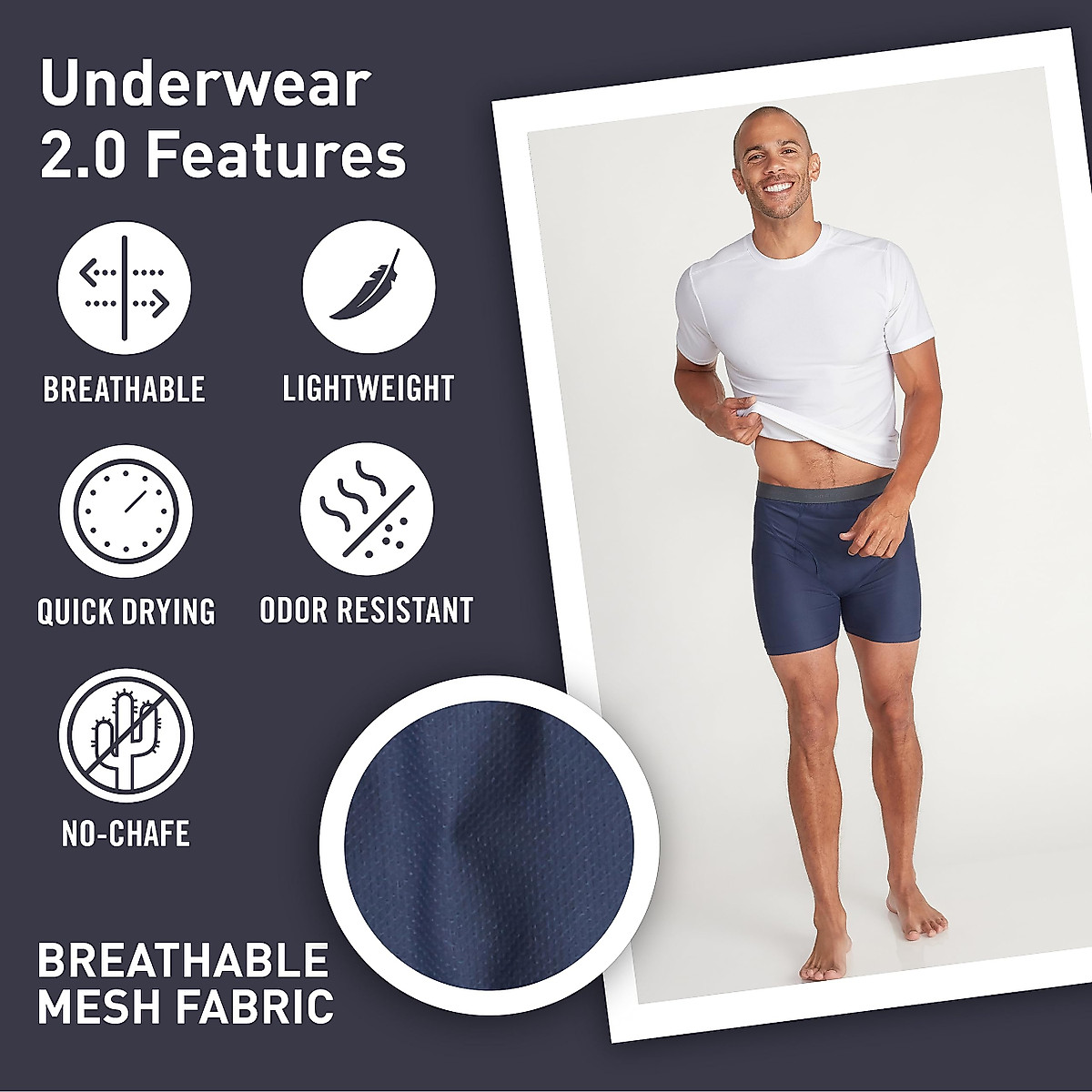 ExOfficio Men's Give-N-Go 2.0 Boxer Brief, Navy, Small