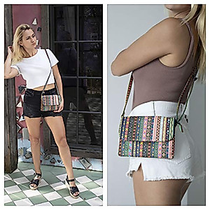 MINICAT INICAT Small Crossbody Purse Built in Wallet Crossbody Bags Pocketbooks for Women(Ethnic Style,Small)