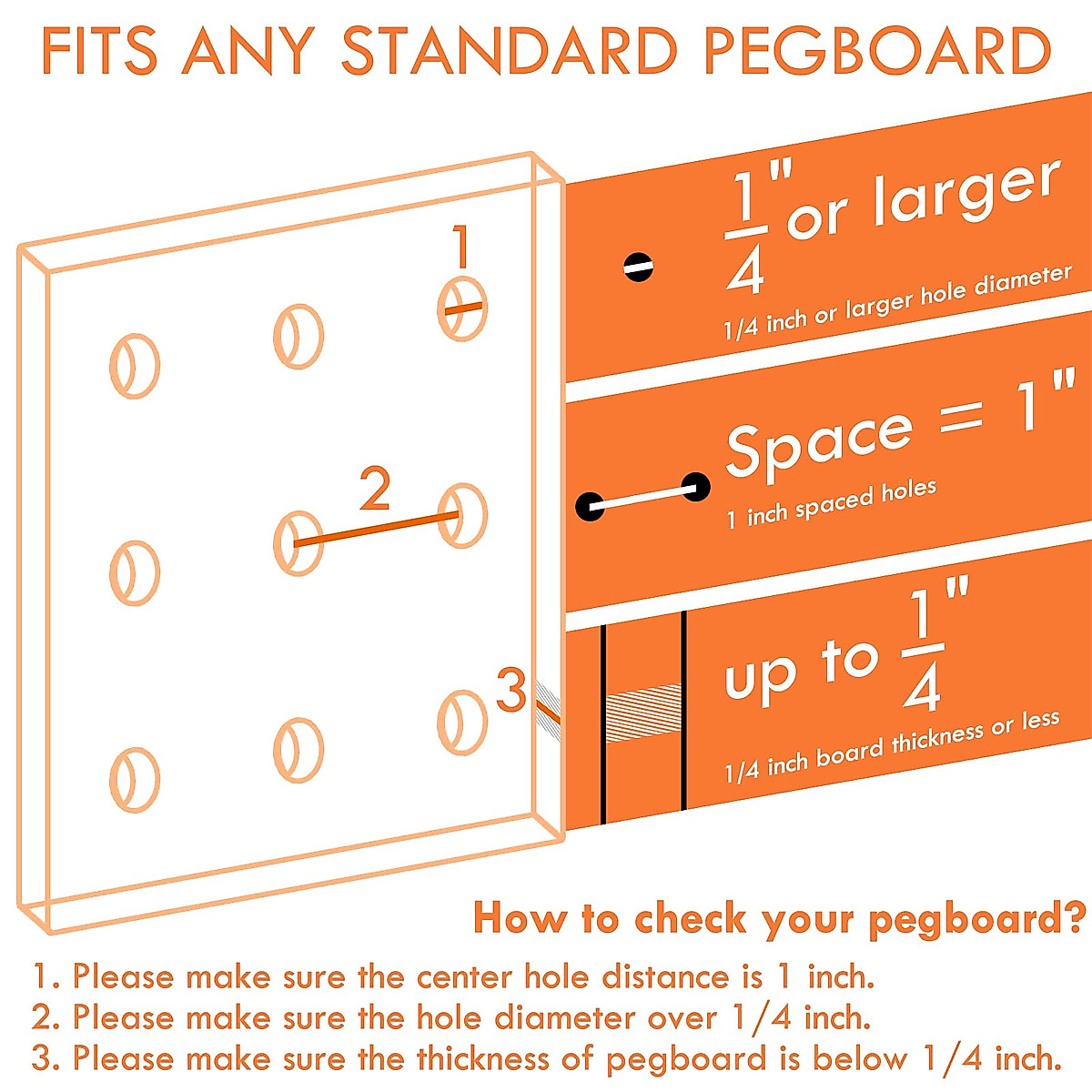 G.CORE 50 Pack Pegboard Hooks, Heavy Duty Peg Board Tool Utility Hooks, 1/4 inch Pegboard Wall Organizer, Pegboard Accessories for Garage Kitchen Home Retail Display Shelf Board Craft Organization