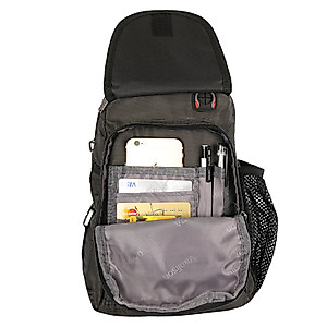 Vanlison Crossbody Sling Bag Backpack Chest Shoulder Bag Unisex Black Fits iPad
