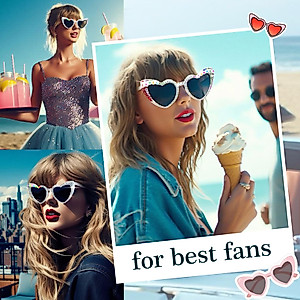 YOGFIT Singer Sunglasses for Fans Heart Sunglasses for Women Heart Shape Glasses Fans Support Props Gift for Fans