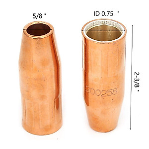 2pcs 200258 MIG Welding Nozzles 1/2" Recessed Tip Fit for Miller M25 M40 Hobart Gun