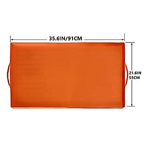 36" Griddle Silicone Protective Mat for Blackstone, Protective Cover Mats with Tong for Blackstone 36in Griddle Top Covers for Blackstone Protector Indoor Outdoor-Orange(Not for 36'' Cabinet Griddle)