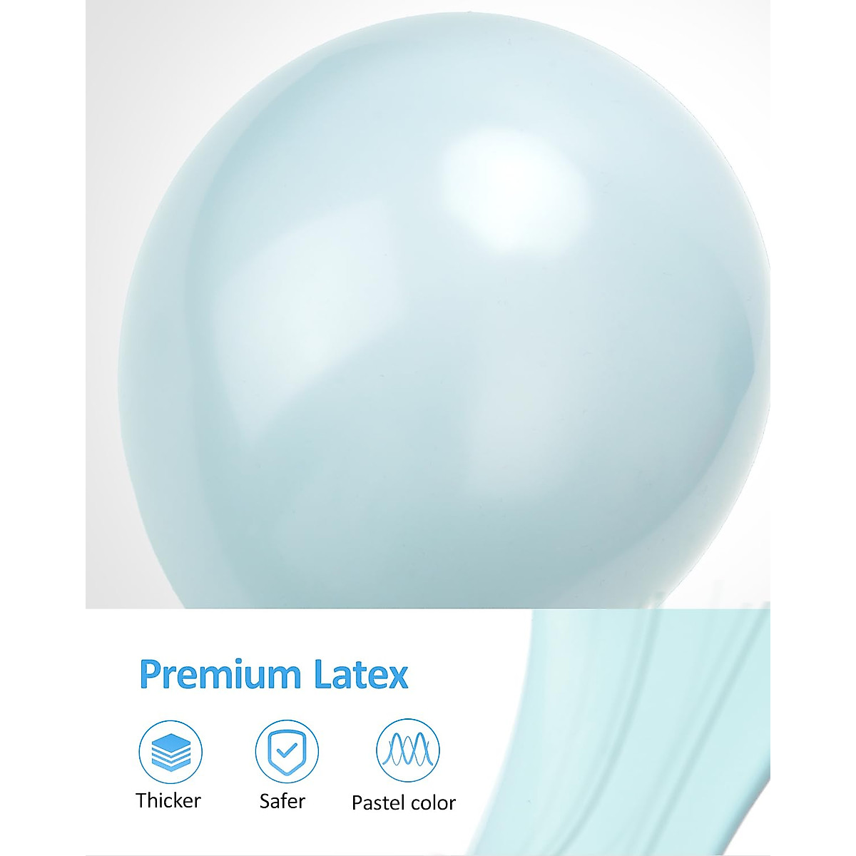 TIPKITS 140 pcs Dusty Blue Balloons, Fog Blue Balloon Garland Arch 18/12/10/5 In, Latex Haze Blue Balloons Party Decorations for Birthday Baby Shower Graduation Gender Reveal