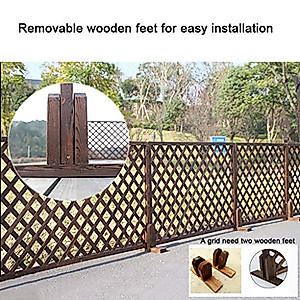 QBZS-YJ Solid Wood Garden Trellis Pane Privacy Screen Trellis Fence Gate Panel Garden Fence Wood Outdoor Wall Panel