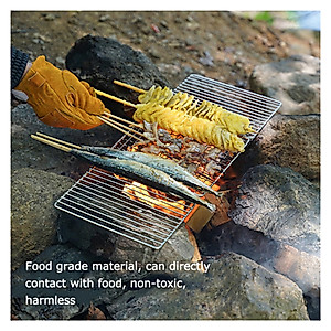 ZICANA BBQ Grill Stainless Steel Barbecue Grill Rack Cooking Foldable BBQ Grill Stand with Storage Bag Outdoor Accessories Picnic Picnic