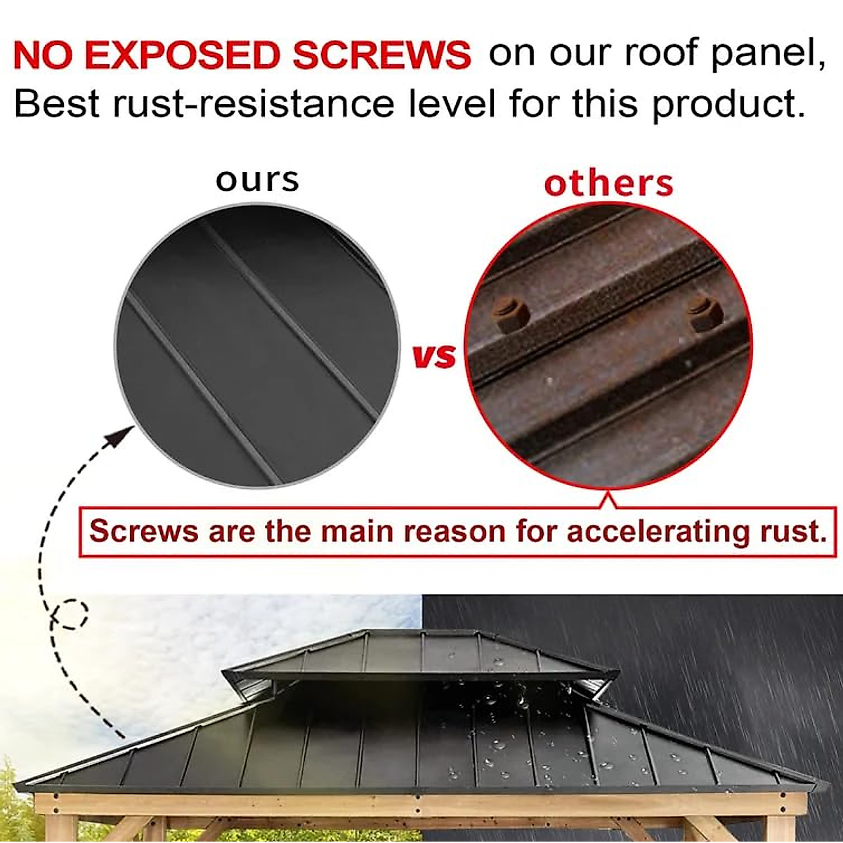 10' x 12' Hardtop Gazebo Solid Cedar Wood Gazebo with Galvanized Steel Double Roof, Outdoor Permanent Gazebo with Curtains and Netting for Patio Backyard Deck Lawn