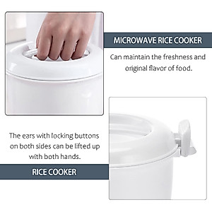 DOITOOL Microwave Rice Cooker Small, Microwave Rice Cooker Steamer, Microwave Rice Maker for Home Kitchen Cooking Supplies (21 x 17.5 x 14cm)