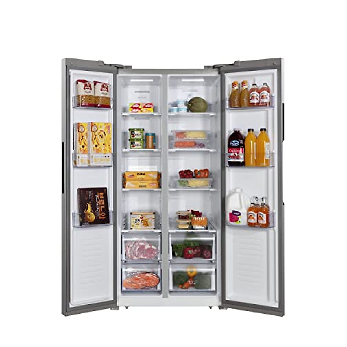 Hamilton Beach HBF1558 15.6 Counter Depth Full Size Refrigerator, Side Doors, Stainless, 15.8 cu ft
