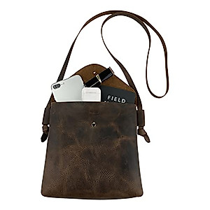 Hide & Drink, Vertical Shoulder Bag Handmade from Full Grain Leather - Bourbon Brown