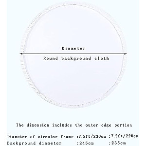 White Round Backdrop Cover 7.2x7.2ft White Circle Backdrop Cover Round Fabric Photo Background for Photography Party Birthday Wedding Baby Shower Home Decorations Portrait Studio Props (7.2ft) (7.2FT)