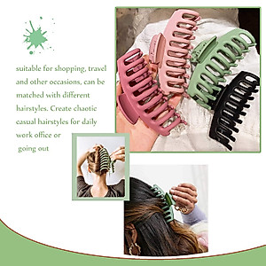 4 pcs Large Hair Claw Clips for Thick Hair - Matte Plastic Butterfly Hair Clips Strong Hold for Women and Girls French Curly Hair (Pink+Rose)