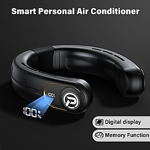 Neck Air Conditioner, 3-Speed Portable Neck Fan, 5000mAh Rechargeable Battery Operated Personal Air Conditioner, Portable AC, Hands-Free Bladeless Neck Fan for Gift Work Walk Travel Outdoor Indoor