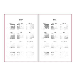 Letts of London Inspire Academic Weekly/Monthly Planner, August 2023 to July 2024, Week-to-View, Sewn Binding, Multilingual, A5 Size, 8.25" x 5.875", Pink (C031388-24)