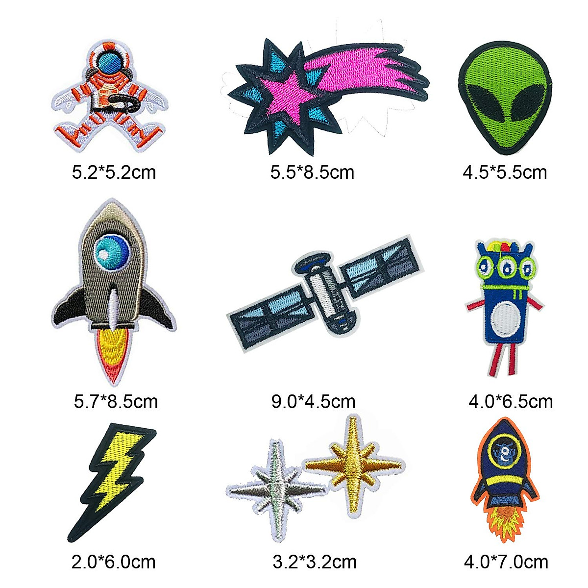 35 PCS Iron on Patches Solar System Appliques Stickers Woohome Embroidered Space Planets Patches Applique Kit for Clothing, Jackets, Backpacks, Jeans