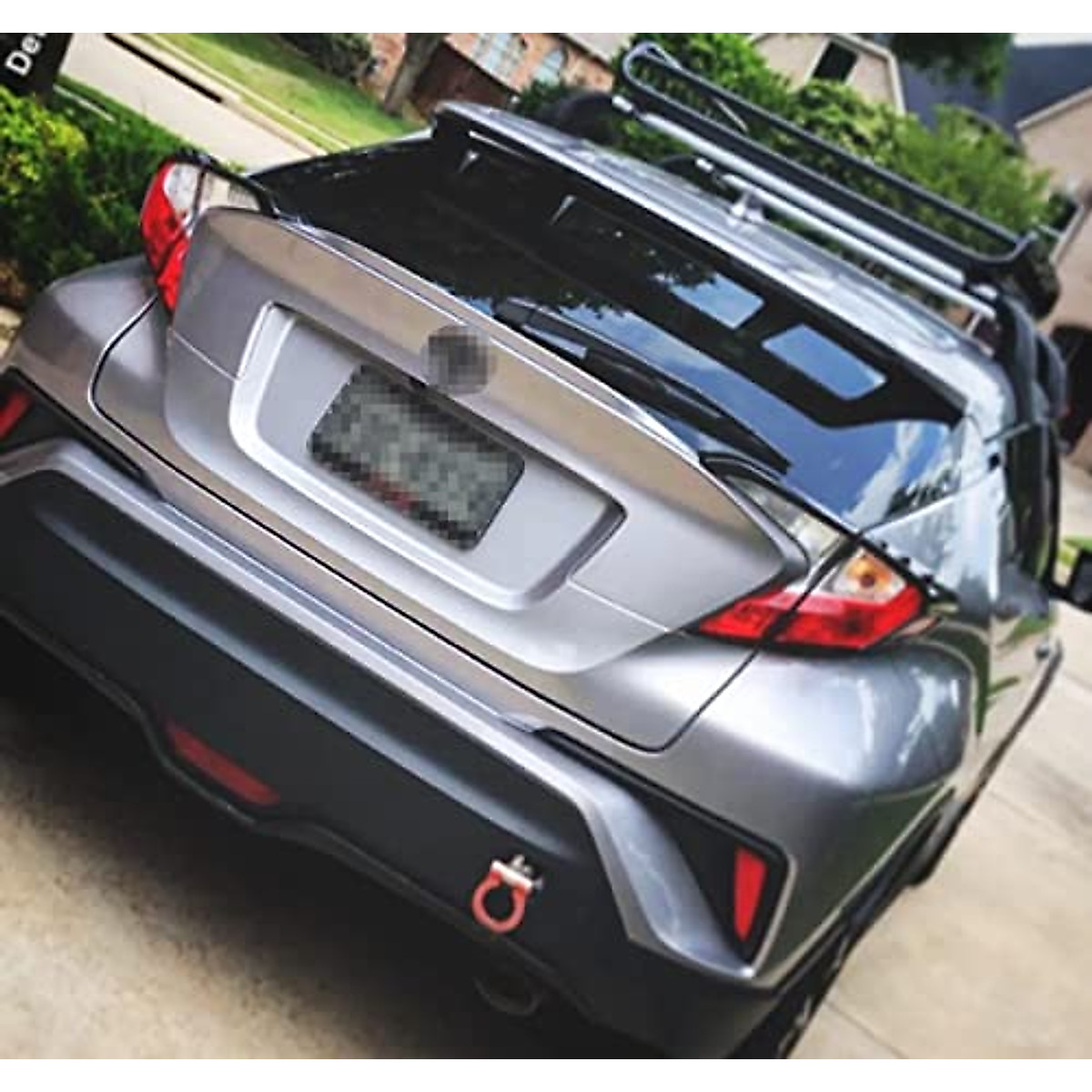 iJDMTOY Sports Red Track Racing Style Tow Hook Ring Compatible with Toyota 2018-up C-HR, 2019-up Corolla Hatchback, Made of Lightweight Aluminum