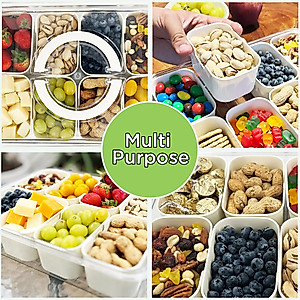 SnapWave Snackle Box Container - Snack Box Container - Snackle Box - Divided Serving Tray with Lid - Snack Tray - Snack Boxes - Snack Tray with Lid - Snacklebox - Snackle box Charcuterie Container
