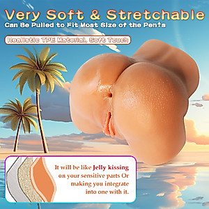 Mini Brown Realistic Torso Sex Doll - 1.9 LB Male Masturbator and Anal Sex Toy, Adult Pocket Pussy for Men, Penis Stroker and Blowjob Masturbator