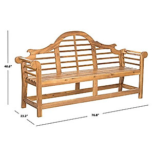 Safavieh Patio Collection Felicity Adirondack Acacia Wood Bench, Natural